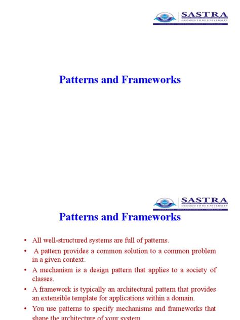 Modeling Patterns And Frameworks A Comparison Of Design Patterns And