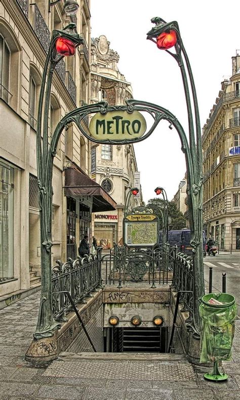 🦚 La Belle Epoque 🦚 Art Nouveau Styled Metro Entrance Of Paris 1912