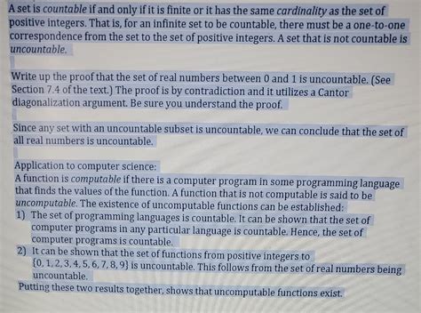Solved A Set Is Countable If And Only If It Is Finite Or It Chegg