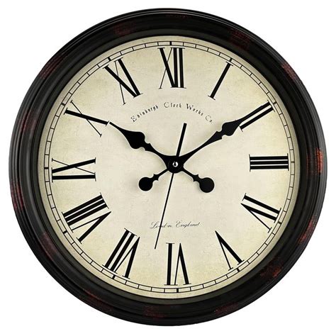Diyzon Round Classic Wall Clock Silent Non Ticking 16 Inch Extra Large