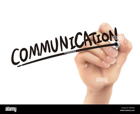 Communication Written By Hand 3d Illustration Realistic Hand Writing