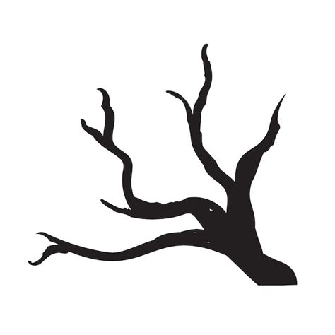 Premium Vector Dead Creepy Tree Branches Silhouette Vector Illustration