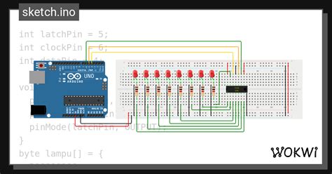 register 74hc595 xii f8 wokwi esp32 stm32 arduino simulator