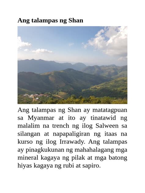 Ang Talampas Ng Shan Pdf