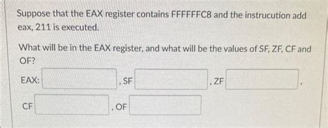 Solved Suppose That The Eax Register Contains Ffffffc8 And