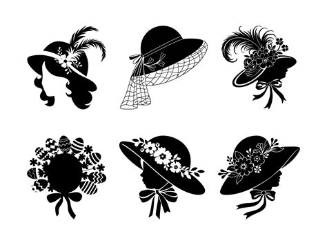 Vintage Easter Bonnet Silhouette Clipart Graphic By Art Merch X