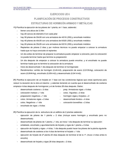 Ut6 Estructuras Ejercicios 09 10 Pdf Ingeniería De Edificación Material Compuesto