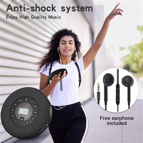 Lukasa Portable Bluetooth Cd Player Built In Speaker Stereo Personal Walkman Mp3 Players