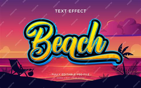Premium Psd Beach Text Effect