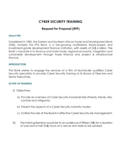 Free 10 Cyber Security Proposal Samples Project Training Audit