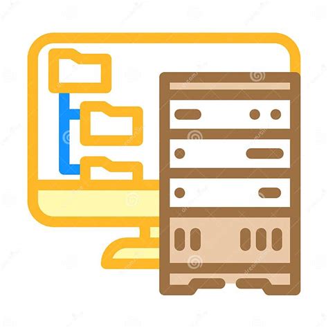 Data Archiving Database Color Icon Vector Illustration Stock