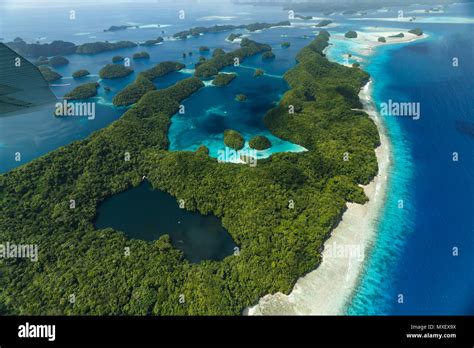 Aerial View Of Curious Patterns Of Coral Reefs Coral Atolls And