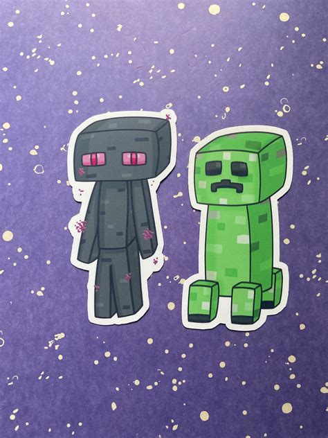 Minecraft Mobs Fan Art Die Cut Stickers And Badges Kawaii Etsy