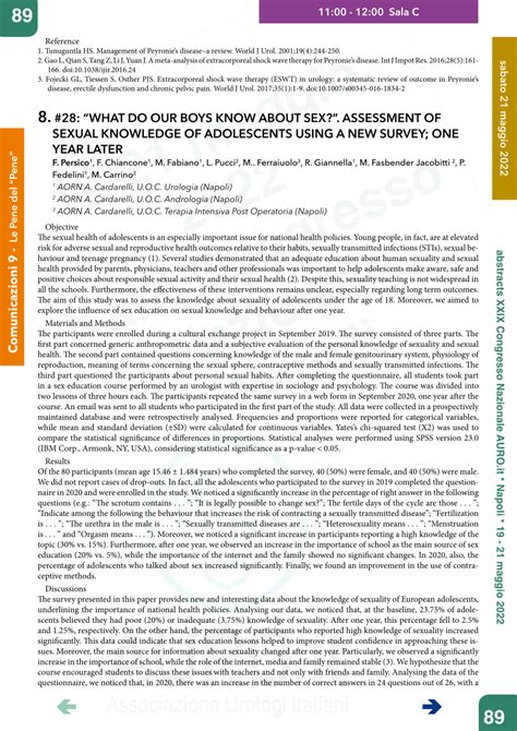 Pdf “what Do Our Boys Know About Sex” Assessment Of Sexual