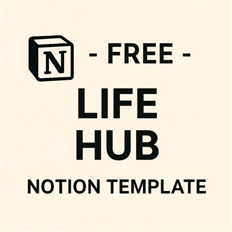Free Life Hub Notion Template All In One Digital Planner For