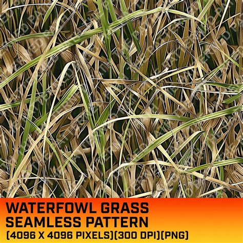 Waterfowl Grass Hunting Seamless Camo Pattern Camouflage Grass