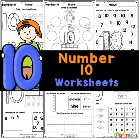 10 Number Tracing Worksheets Preschool Preschool And Pre K Number