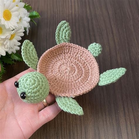 Turtle Coaster Pattern Pdf For Crochet Lovers Diy Amigurumi Tortoise