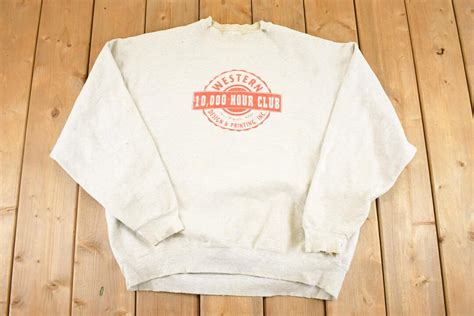 Vintage 1990s 10k Hour Club Heavyweight Souvenir Crewneck Sweatshirt