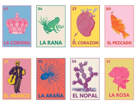 Mexican La Loteria Prints Mexican Art Poster Mexico Wall Art