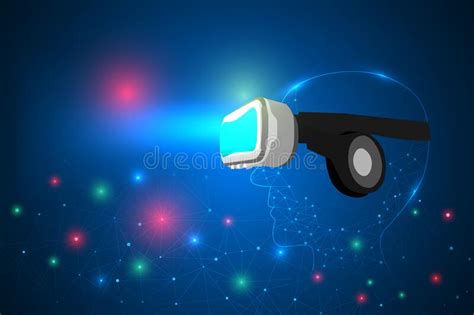 Big Data Visualization With Light Binary Code Background Stock Vector