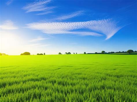 Premium Ai Image Beautiful Grass Field Landscape Background Wallpaper
