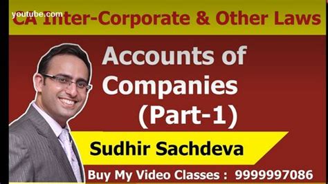 Ca Intermediate Corporate And Other Laws Accounts Of Companies 1 Sudhir