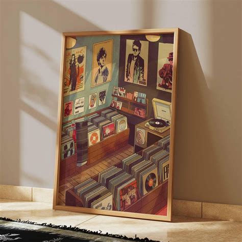Retro Vinyl Record Store Poster Vintage Music Print Record Store Art
