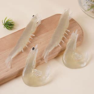 仿真透明虾道具趣味仿真食物模型海鲜钥匙扣挂件海鲜基围虾挂饰 阿里巴巴