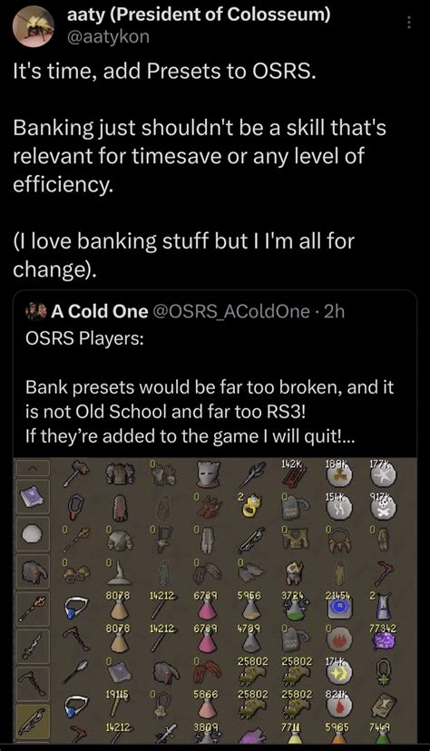 Aaty And Cold One In Favor Of Bank Presets What Does Reddit Think Good