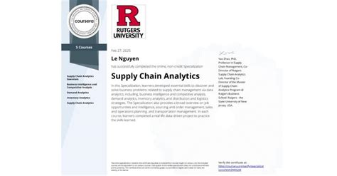 Im Happy To Share That Ive Obtained A New Certification Supply Chain