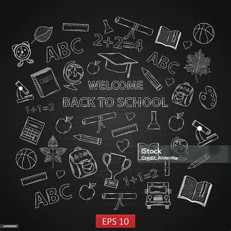 Back To School Background On Chalk Board Stock Illustration Download