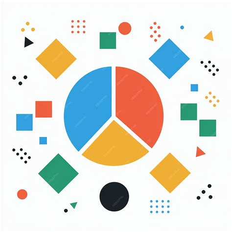 A Vibrant And Colorful Pie Chart Divided Into Three Segments Premium
