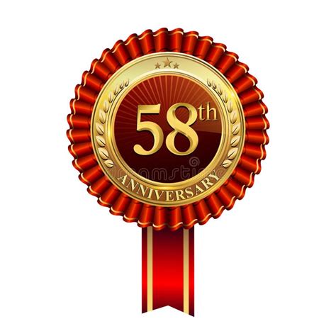 Celebrating 58th Anniversary Logo With Confetti And Balloons Clouds