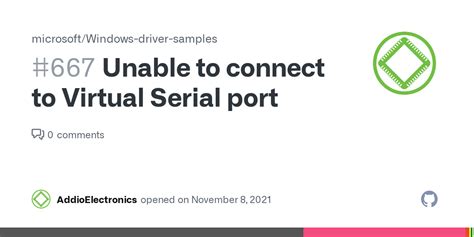 Unable To Connect To Virtual Serial Port · Issue 667 · Microsoftwindows Driver Samples · Github