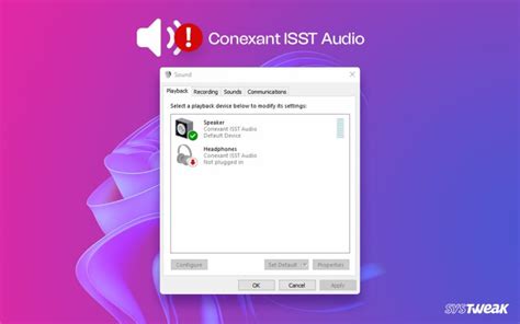 Fix Conexant Isst Hd Audio Not Working Windows 1110