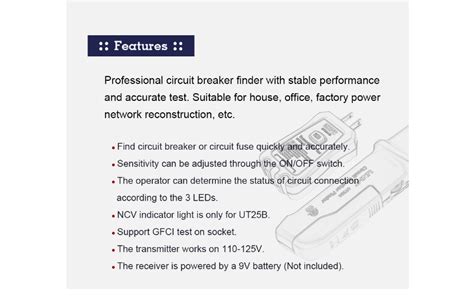 Uni T Professional Automatic Circuit Breaker Finder Socket Tester Electrician Diagnostic Tool