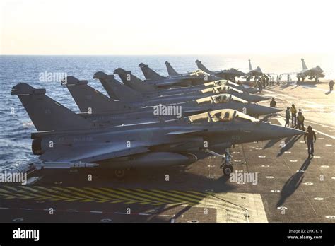 Rafale Aircraft On The Deck Of An Aircraft Carrier French Navy Fs