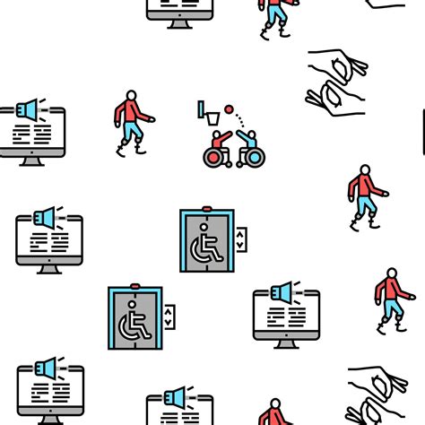 Disability Technology Vector Seamless Pattern 9991639 Vector Art At Vecteezy