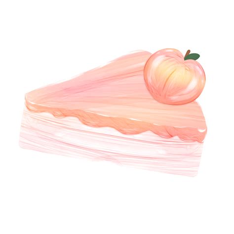 Free Cute Peach Cake Stationary Sticker Oil Painting 21493954 Png With