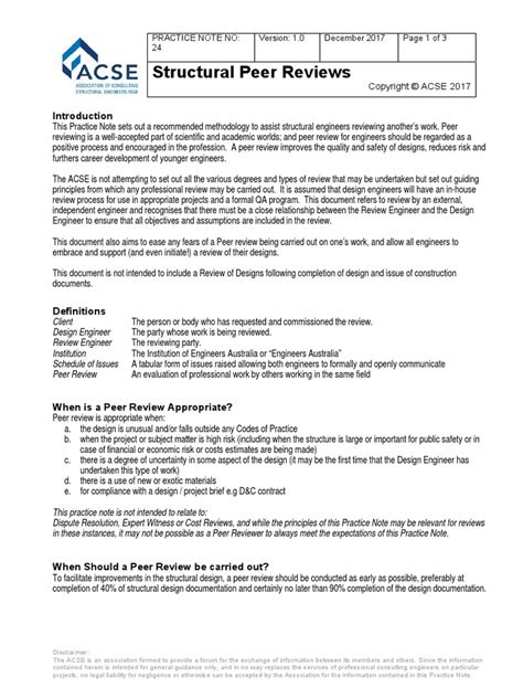 Asce Practice Paper 24 Peer Reviews Pdf Engineer Design