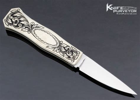 Jim Minnick Custom Knife Ben Shostle Engraved Lockback Dagger Knife
