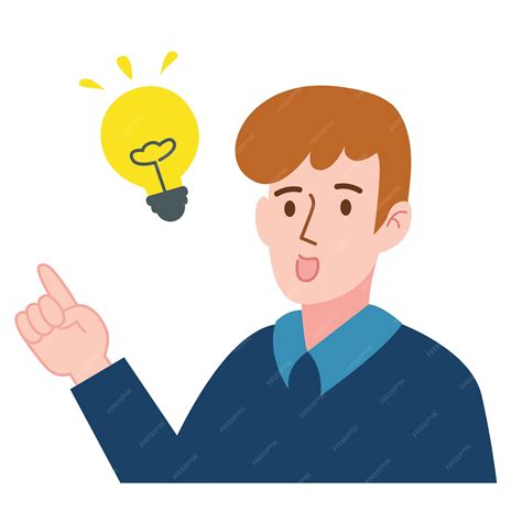 Premium Vector Man Having Idea With A Light Bulb Business Concept