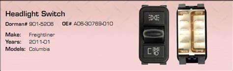 Freightliner Columbia Headlight Switch 2003 2017