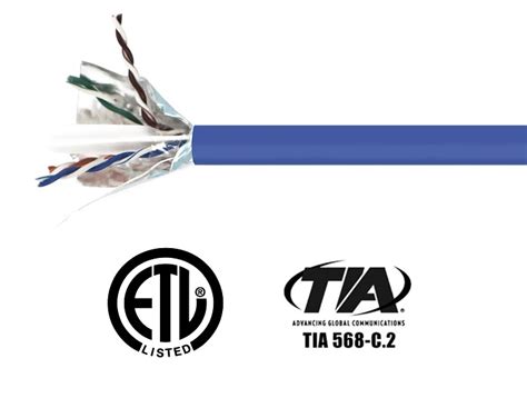 1000ft Cat6 Shielded Solid Cable Plenum Wspline Cmp Blue Bestlink