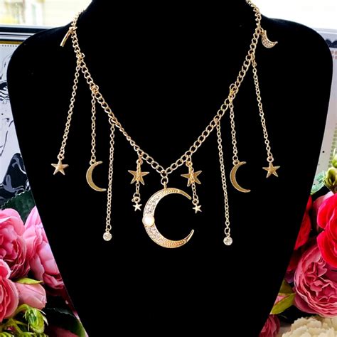 Colier Auriu Luna And Stele Coliere Femei Zurieva