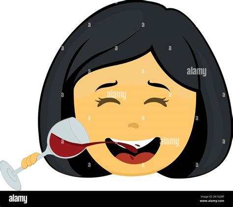 Vector Illustration Emoji Of The Face Of A Yellow Woman Cartoon