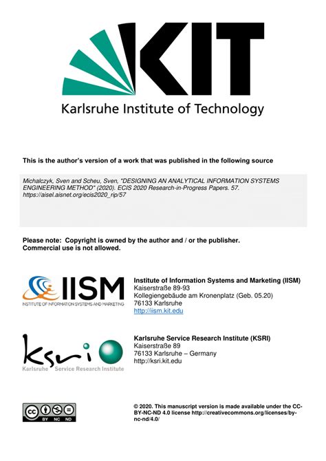 Pdf Designing An Analytical Information Systems Engineering Method