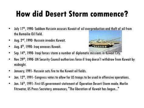 When Did Desert Storm Start Operation Desert Storm Timeline Yuam