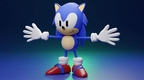 dawood tahir stylized sonic 3d modeling 4k rendered